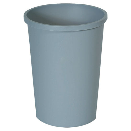 Untouchable Large Plastic Round Waste Receptacle, 11 Gal, Plastic, Gra